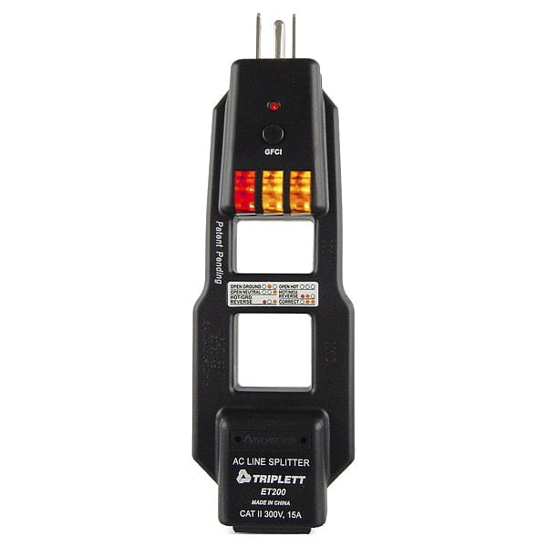 Triplett AC Line Splitter/GFCI Tester, 120V AC ET200 - Walmart.com