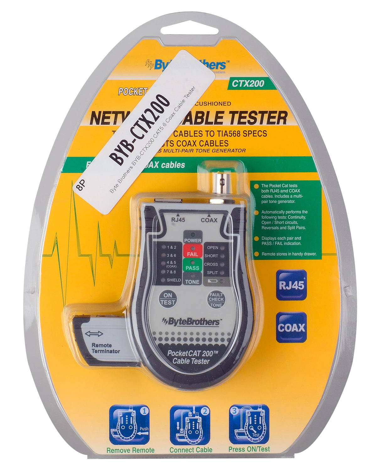 Triplett BYB-CTX200 CAT5 6 Coax Cable Tester - Walmart.com