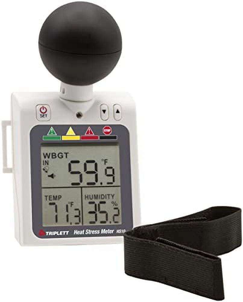Triplett HS10 Indoor/Outdoor Heat Stress WBGT (Wet Bulb Globe Temperature) Meter - Humidity ...