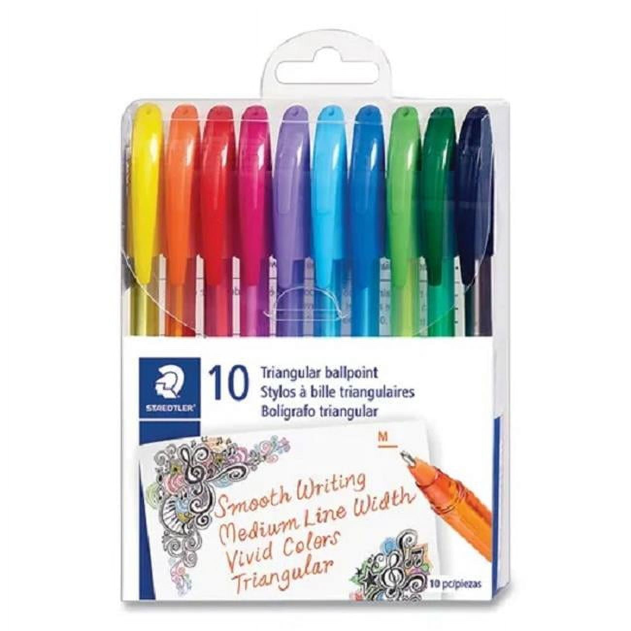 Triplus Ballpoint Pen - Assorted Color - Medium - Pack of 10 - Walmart.com