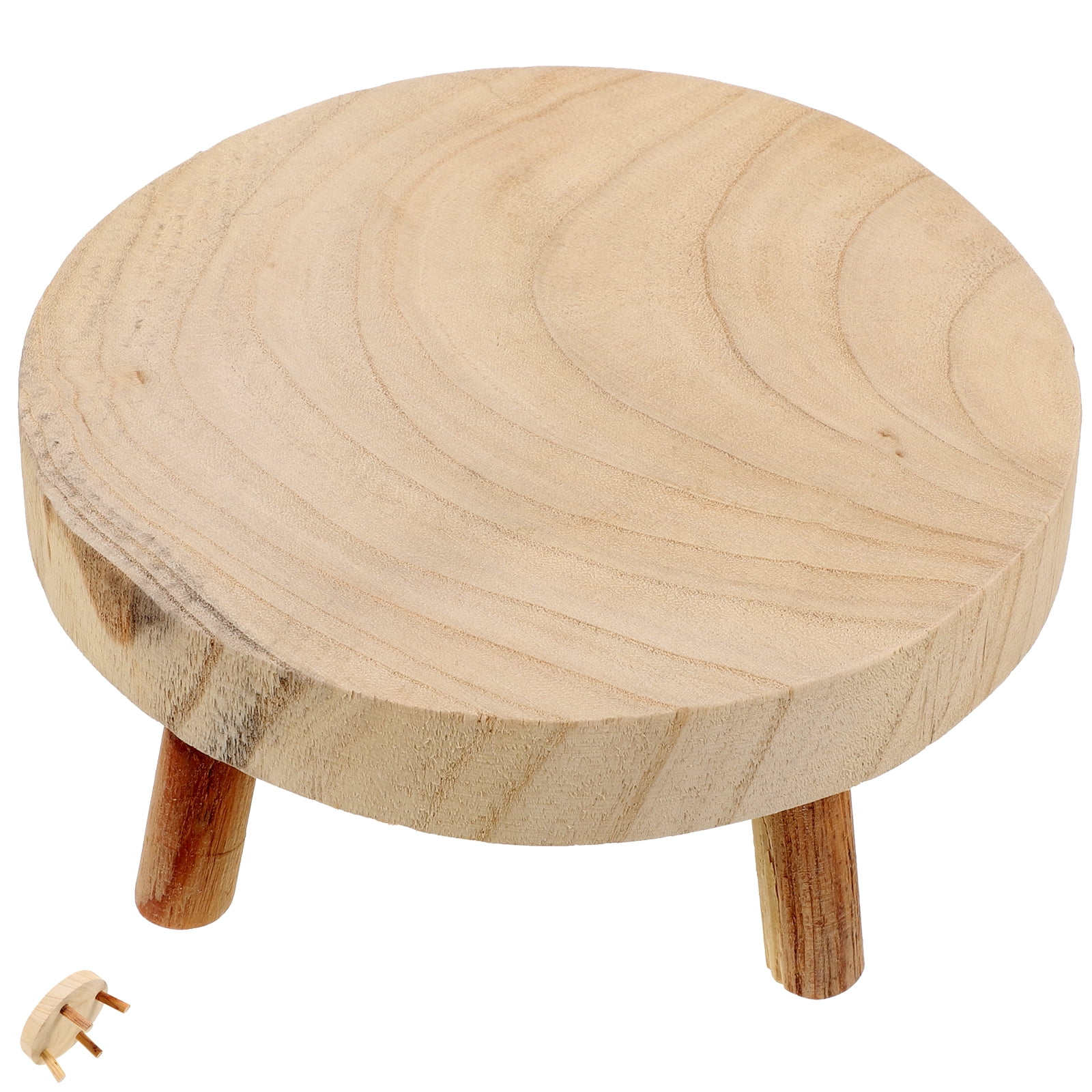 Khaki Mini Wood Stool for Home Display and Storage Rack in Gardening ...