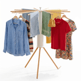 Tripod Clothes Drying Rack, Foldable Wooden Garment Rack, Portable ...