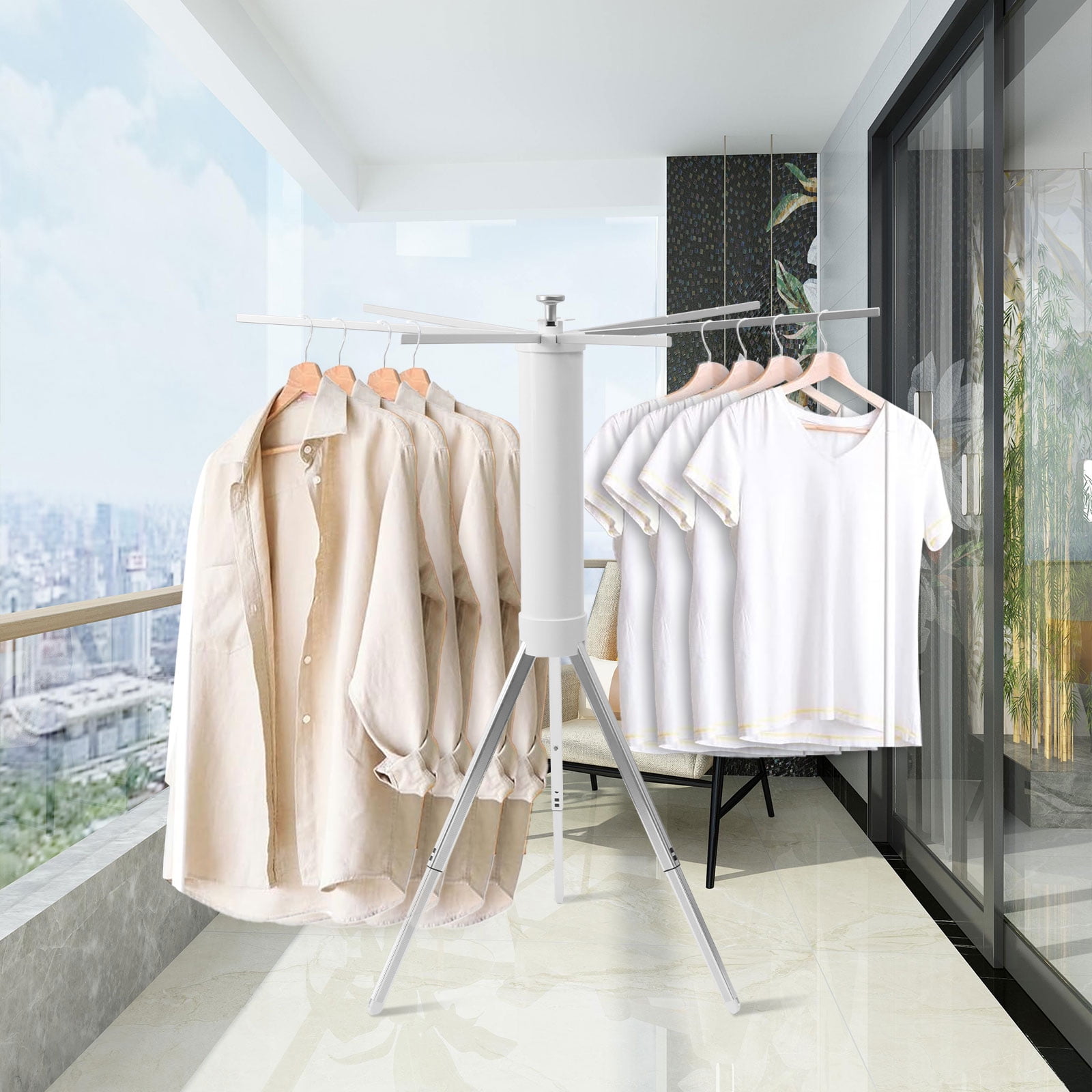 Tripod Clothes Drying Rack Garment Rack Portable and Foldable Space ...