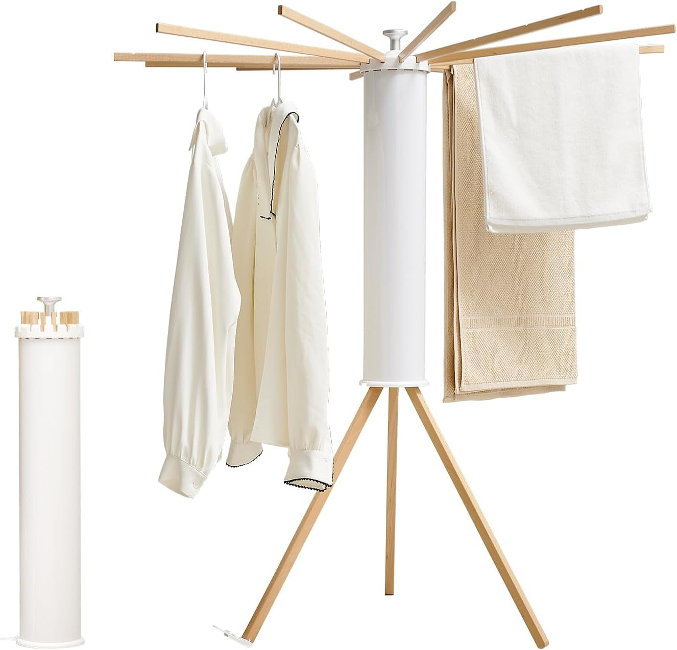 Tripod Clothes Drying Rack, Garment Rack Portable and Foldable Space ...