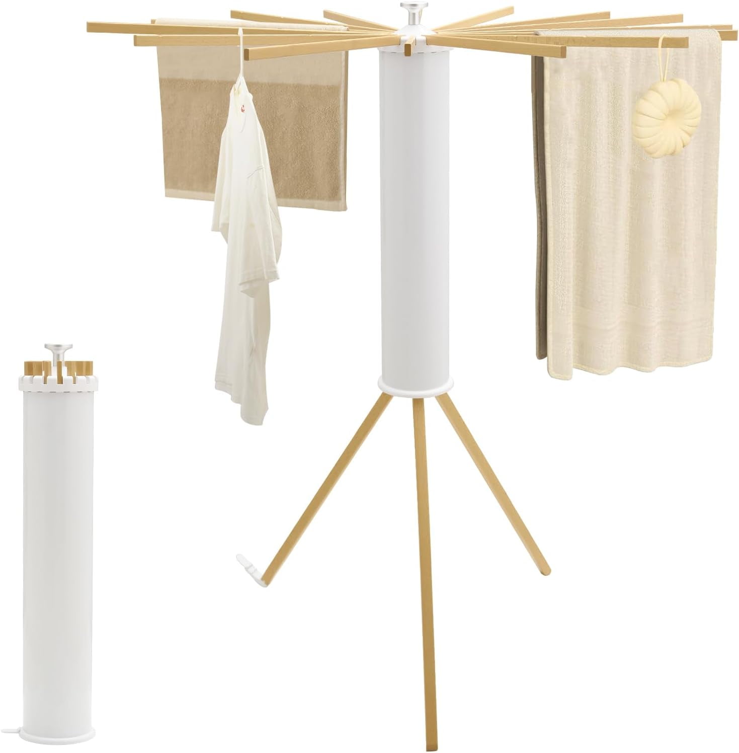 Tripod Clothes Drying Rack Wooden Drying Rack, Laundry Drying Rack ...