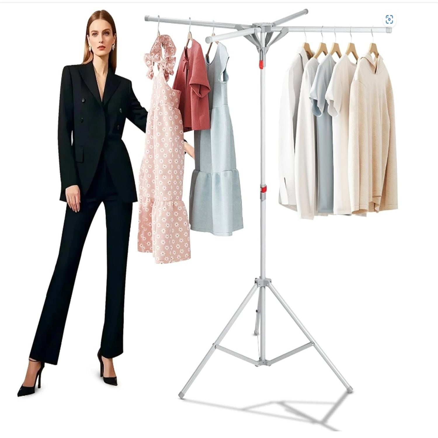 Tripod Drying Rack Height Adjustable, 2025 Upgraded Foldable Portable ...