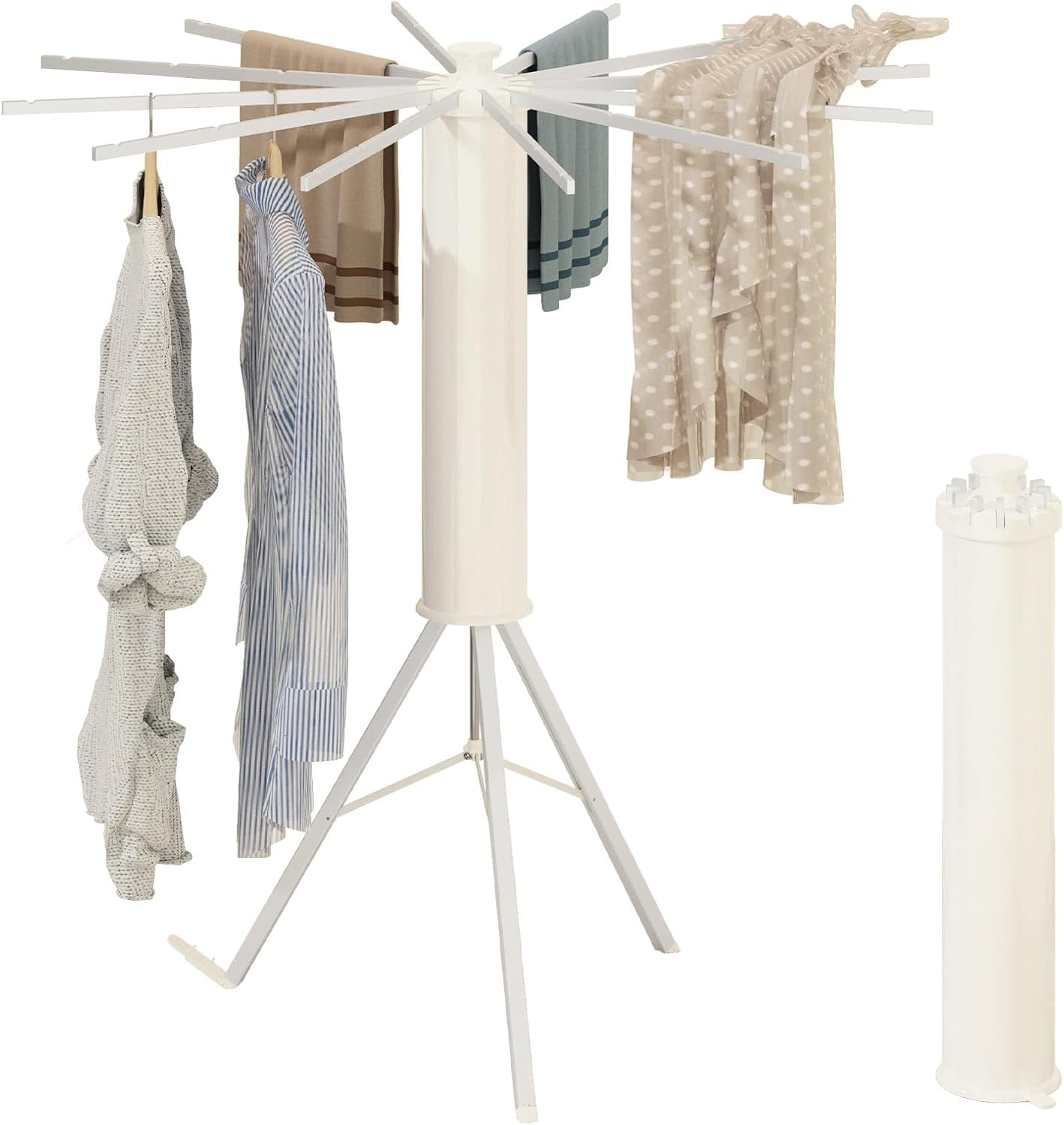 Tripod Drying Rack Portable, Drying Rack Clothing with 12 Aluminum ...