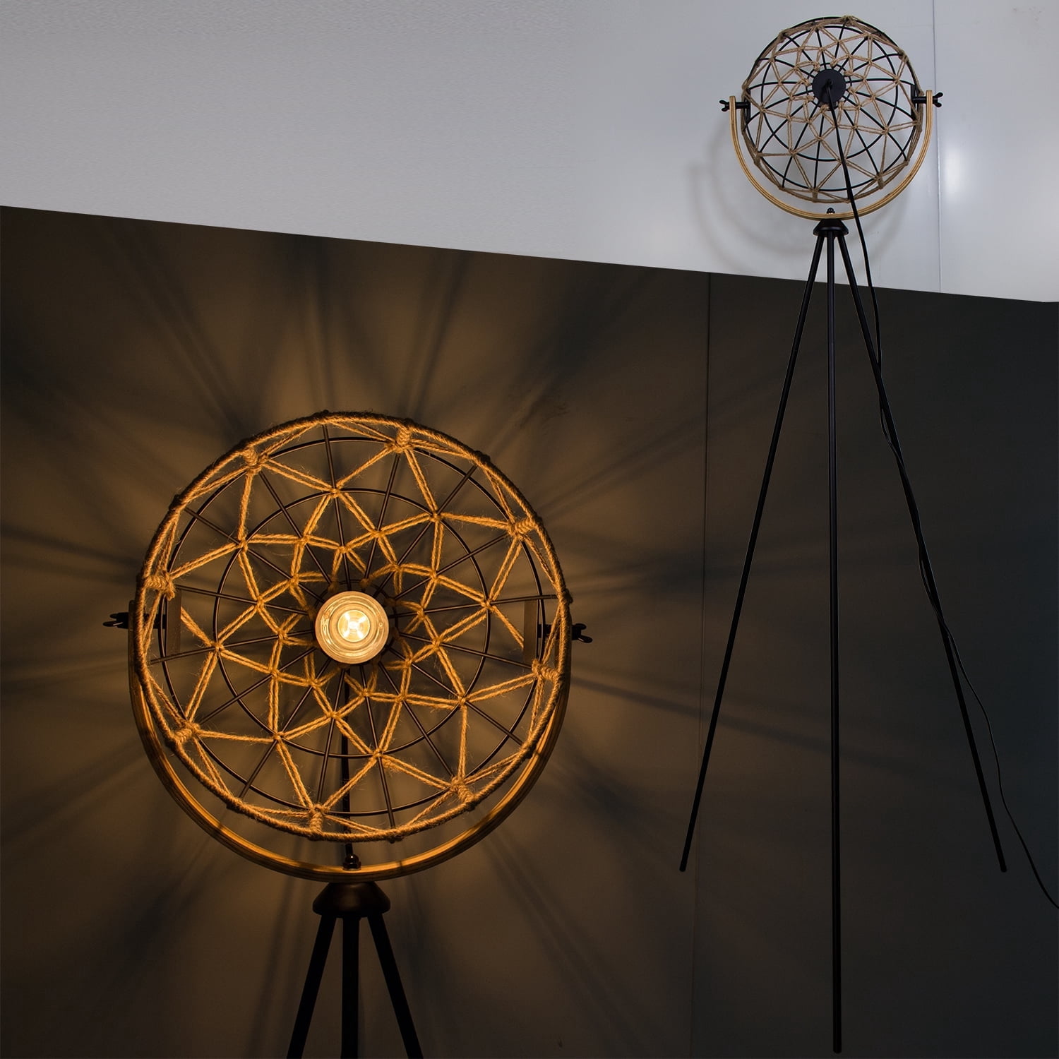 Tripod Floor lamp Novelty Unique Living Rooms Boho Shades Floor Lamp ...