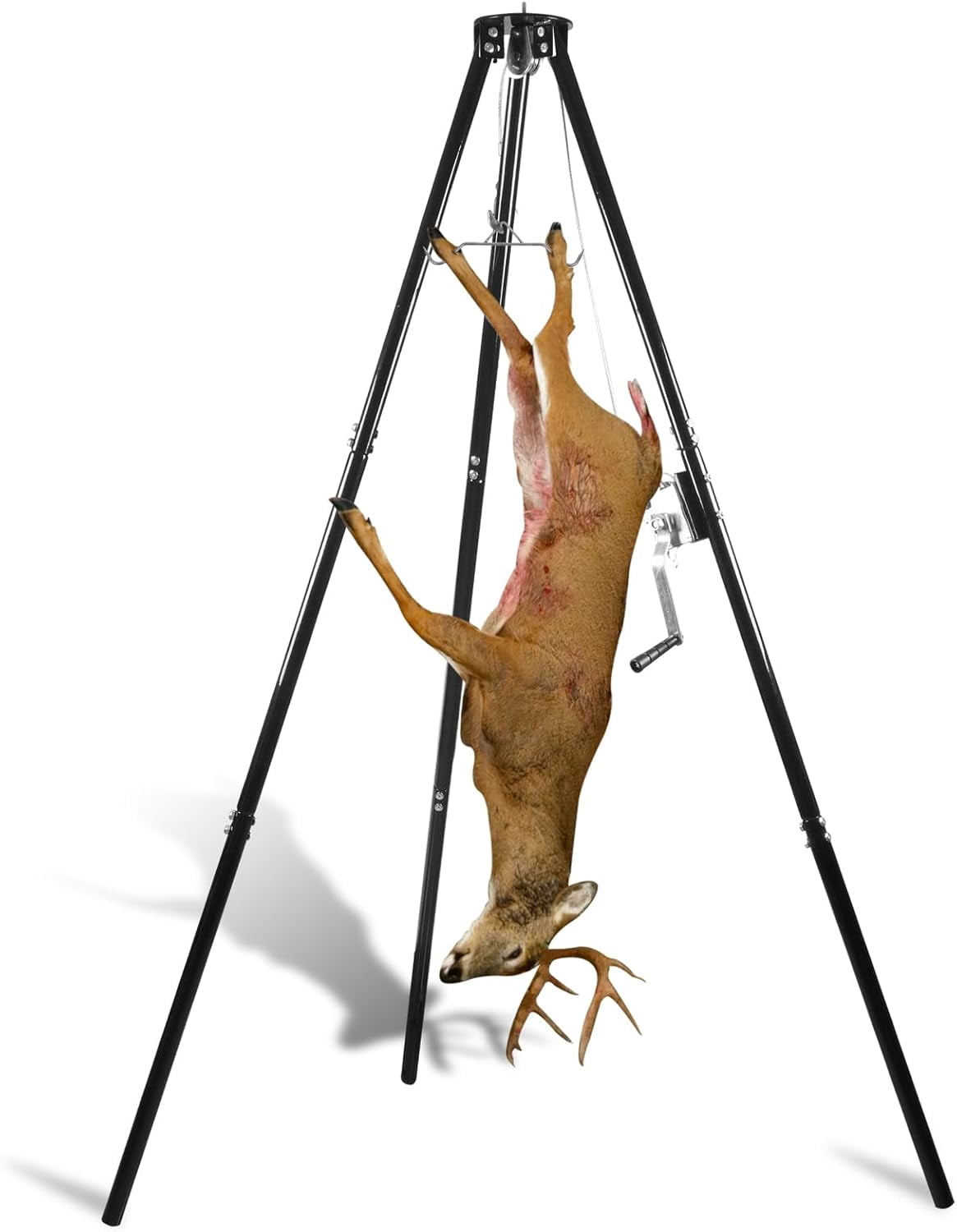 Tripod Game Deer Hoist Stand Hanger Rack with Gambrel and Manual Winch ...