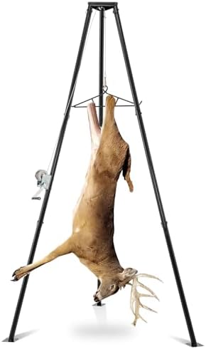 Tripod Game Hoist, 600 LBS Capacity Heavy-Duty Deer Hoist Stand with ...