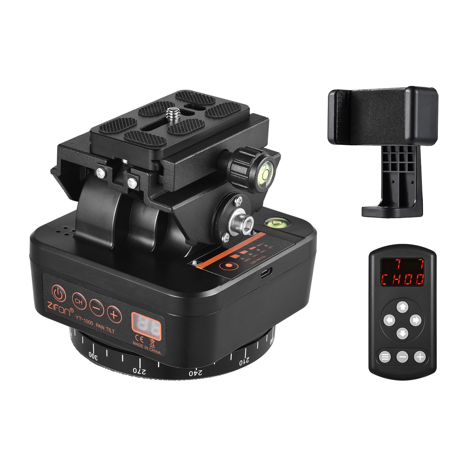 Tripod Head,Motorized Panoramic Head 1/4 Head Pan Tilt Load Built-in ...