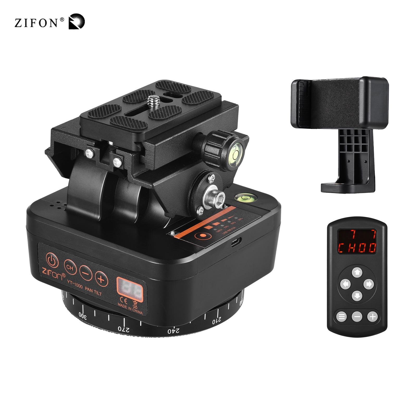 Tripod Head,Motorized Panoramic Inch Screw Tilt Head Rotatable ...