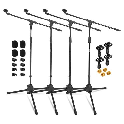 Tripod Mic Stand Floor Adjustable 18 to 72 Inches Sturdy Boom Arm ...