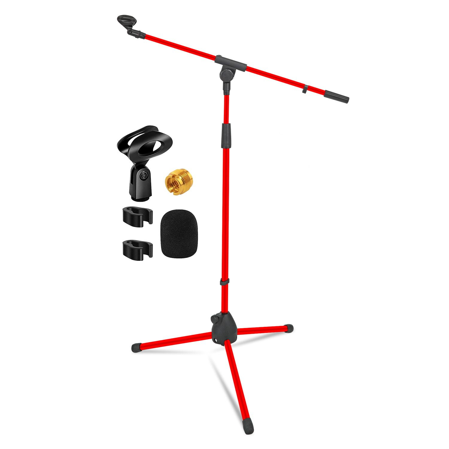 Tripod Mic Stand Floor Adjustable 18 to 72 Inches Sturdy Boom Arm ...