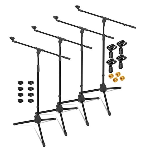 Tripod Mic Stand Floor Adjustable 18 to 72 Inches Sturdy Boom Arm ...