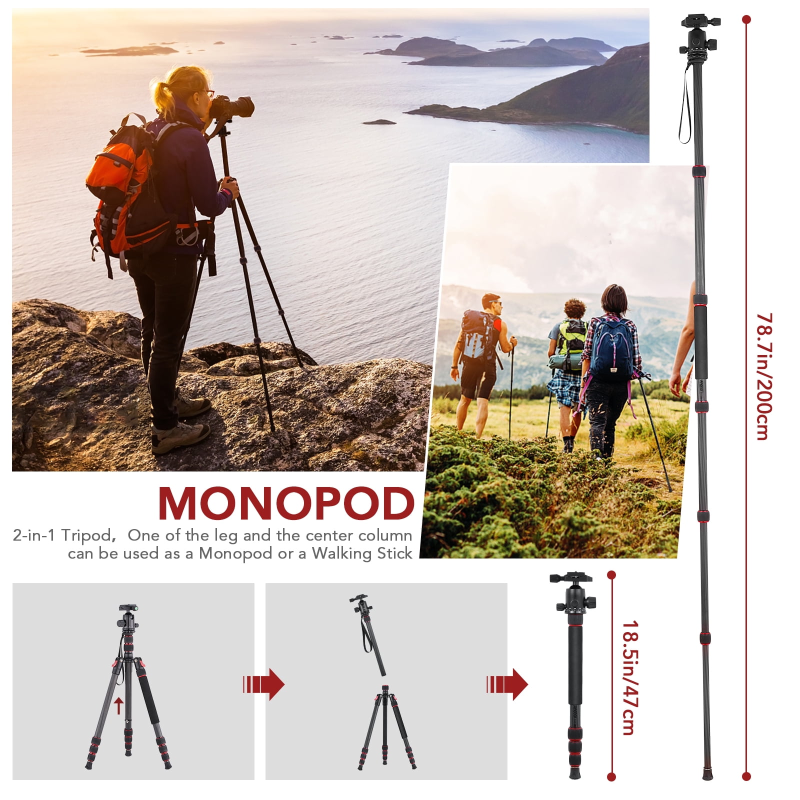 Tripod,Monopod Payload With Quick Ball Head With Carry Adjustable ...