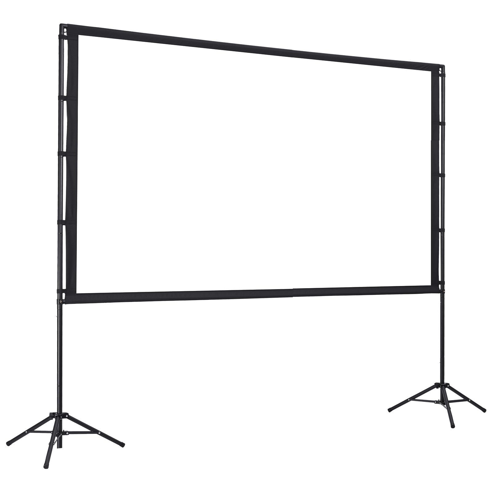 Tripod Projector Screen with 2 Stands 100 Inch 160掳 Wide Angle 4K HD 16 ...