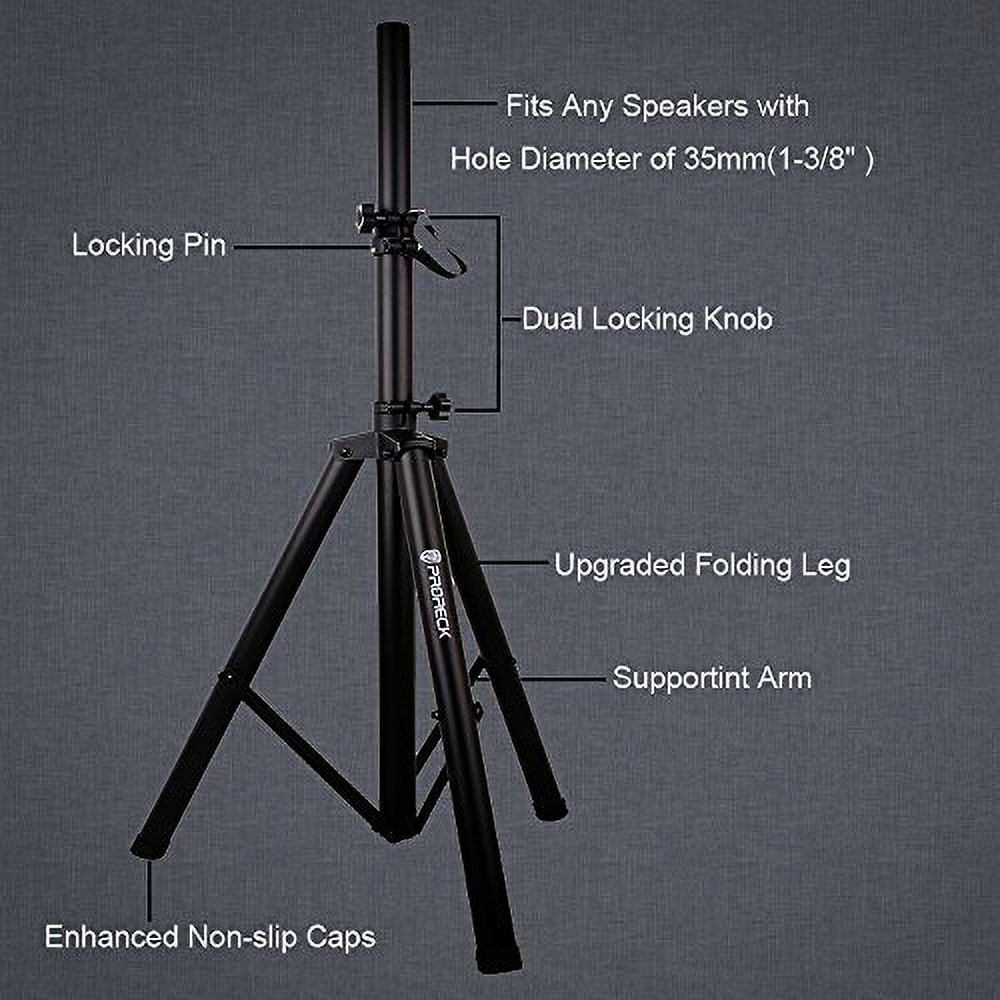 Tripod Speaker Stands Pair for Dj/PA Speaker System Adjustable Height from 4 feet to 6 feet ...