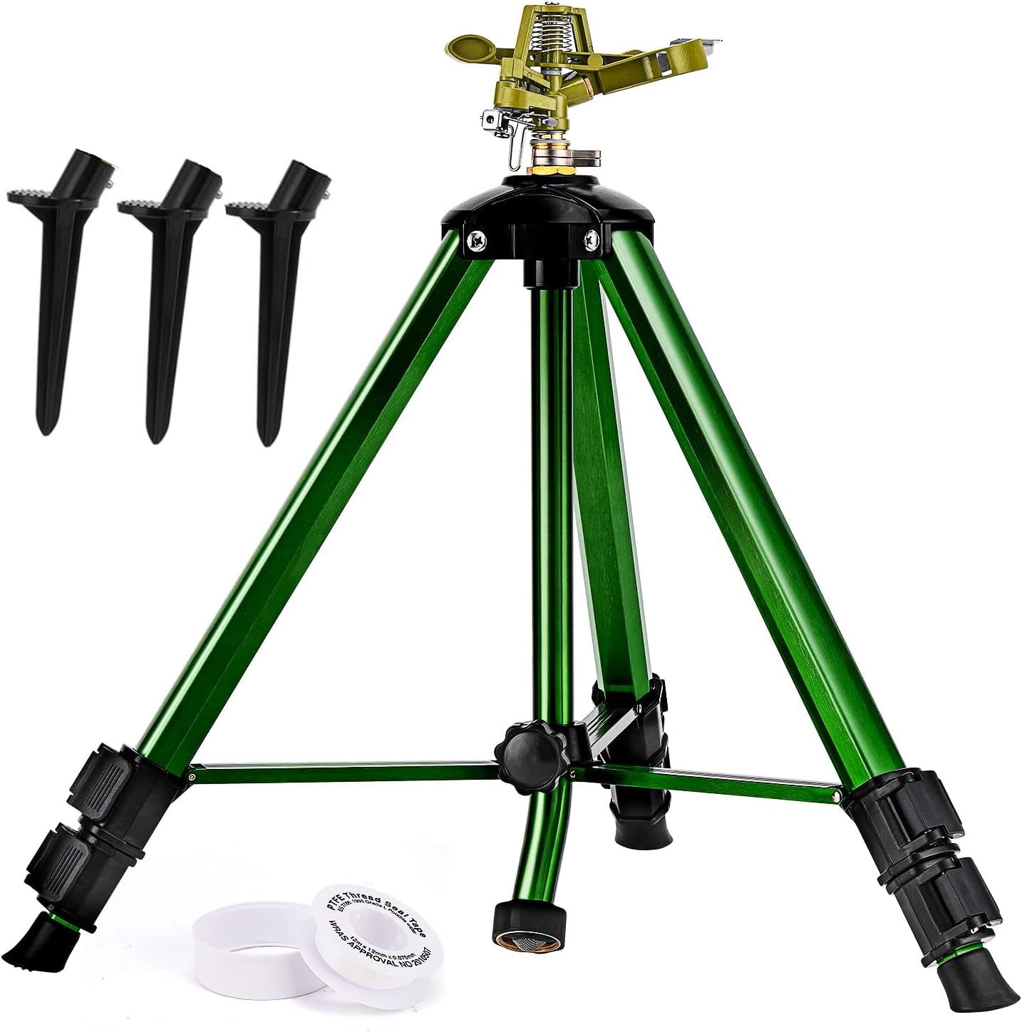 Tripod Sprinkler for Yard, Impact Sprinkler with 360 Degree Large Area ...