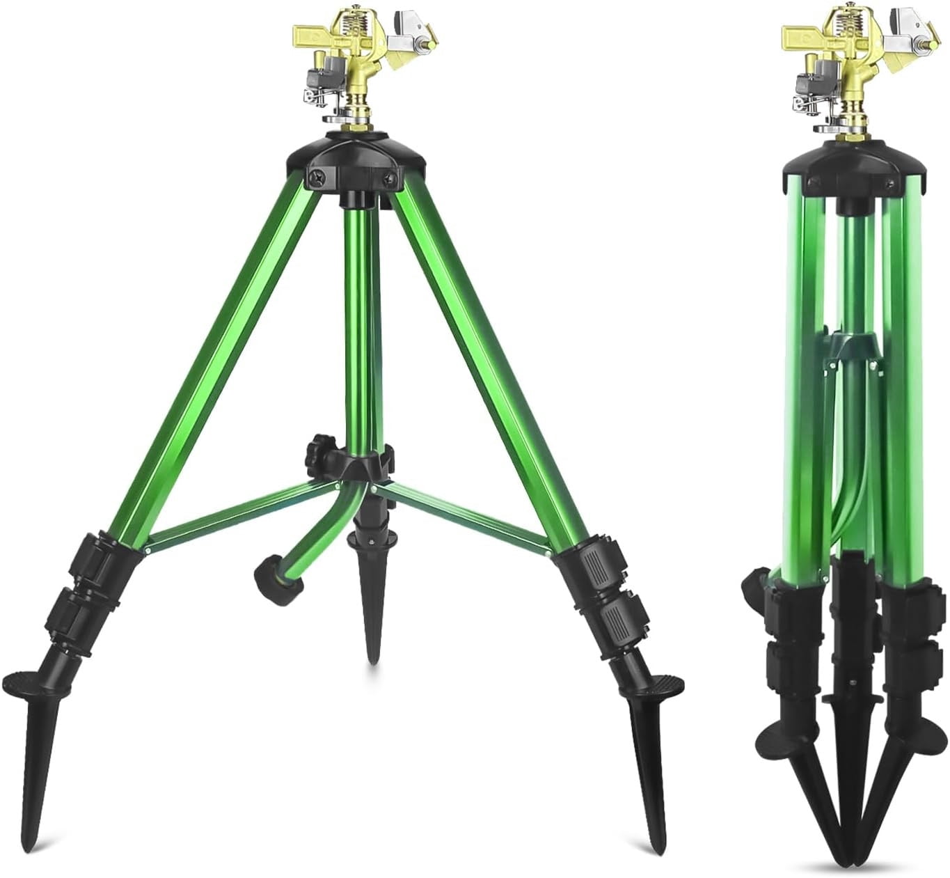 Lawn Garden Rotating Metal Tripod Sprinkler, 360 Degree Coverage, Heavy ...