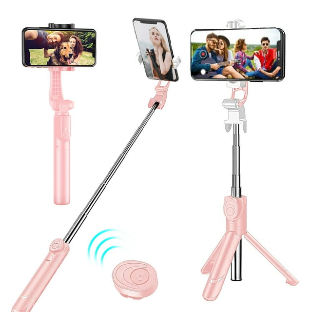 Tripod Stand Selfie Stick, Extendable Bluetooth Selfie Stick with Wireless Remote Compatible ...