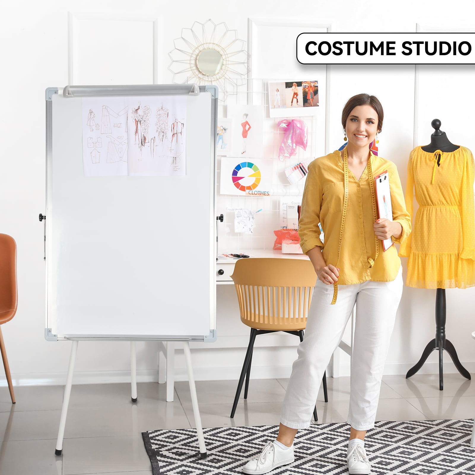 Tripod Writing Board with Paper Clamp And Pen Storage Rack, Single ...