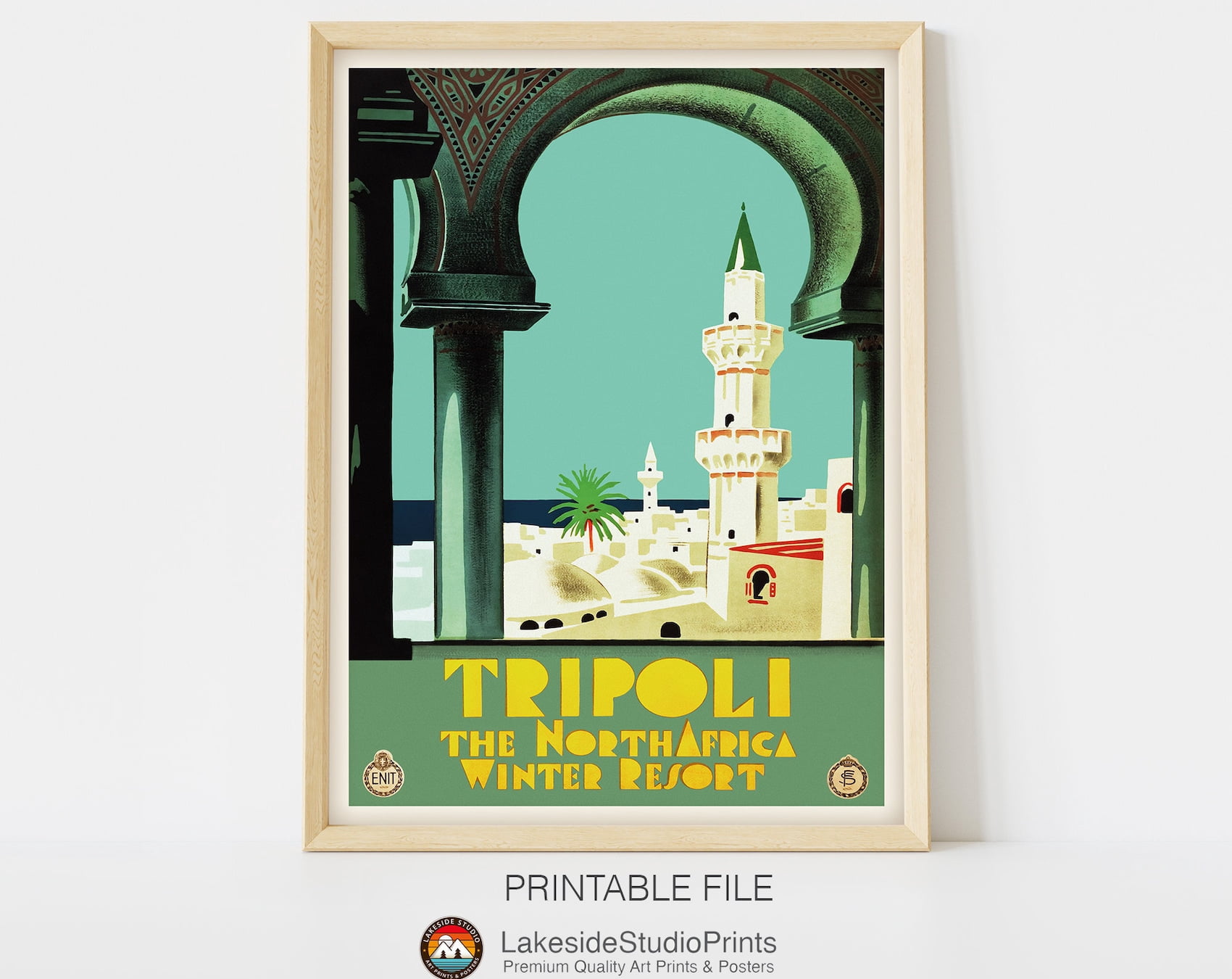 Tripoli Libya Vintage Travel Poster, 16x24 UNFRAMED - Walmart.com