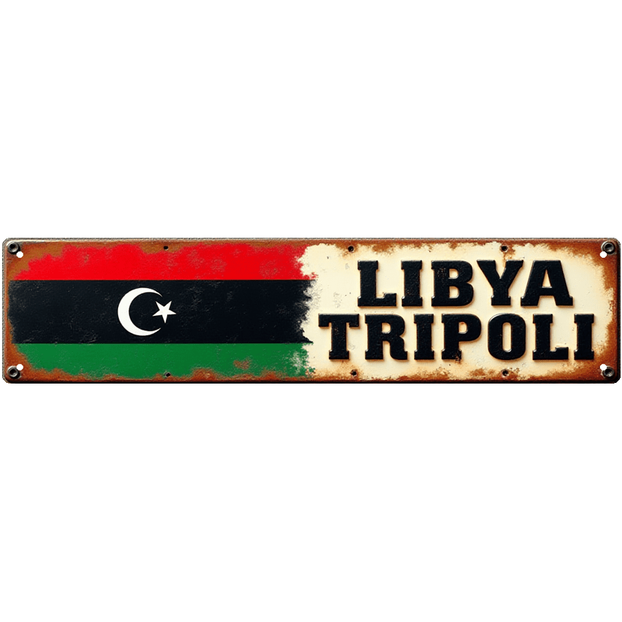 Tripoli Vintage Tin Sign - 12x8 Inches - Ideal for North African Decor ...
