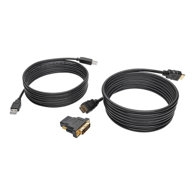 Tripp Lite 10ft HDMI DVI USB KVM Cable Kit USB A/B Keyboard Video Mouse ...