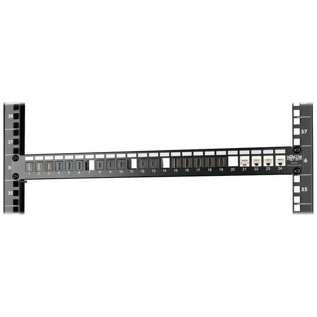 Tripp Lite 1U Patch Panel Rackmount 24-Port Shielded Blank Keystone ...