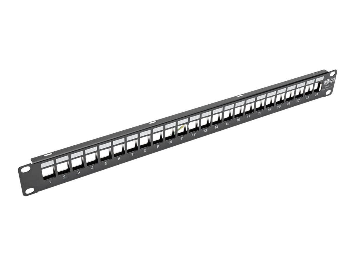 Tripp Lite 1U Patch Panel Rackmount 24-Port Shielded Blank Keystone ...