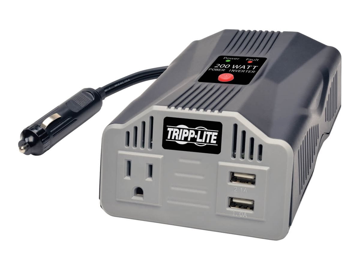 Tripp Lite 200W PowerVerter Ultra-Compact Car Inverter w/ Outlet and 2 ...