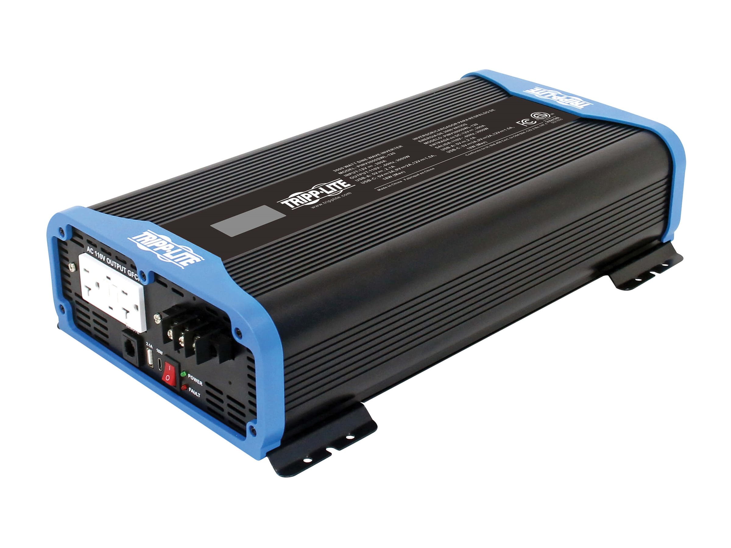 Tripp Lite 3000W Compact Pure Sine Wave Power Inverter, 2 GFCI Outlets ...