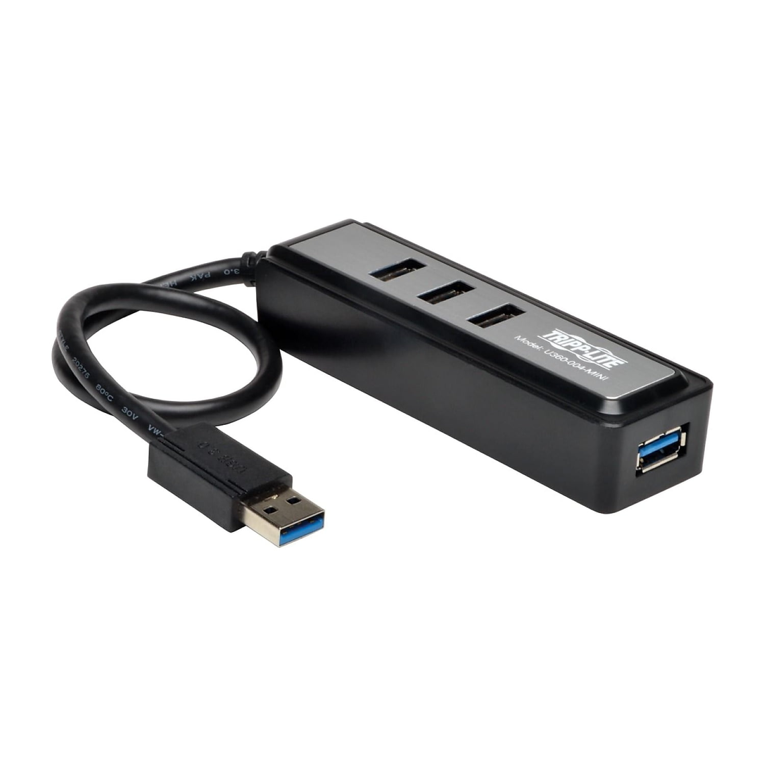 "Tripp Lite 4 Port USB 3.0 Hub, Portable, Super Speed Mini Hub with Built In Cable (U360-004 ...