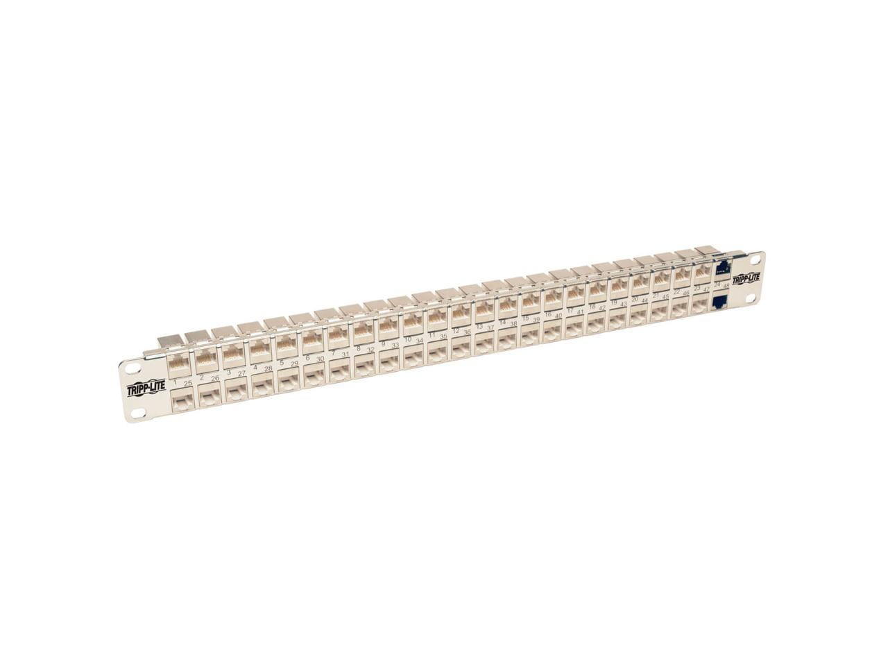 Tripp Lite 48-Port 1U Rack-Mount STP Shielded Cat6a Feedthrough Patch ...