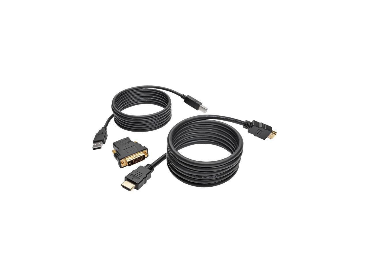 Tripp Lite 6 ft. HDMI/DVI/USB KVM Cable Kit, USB A/B Keyboard Video ...