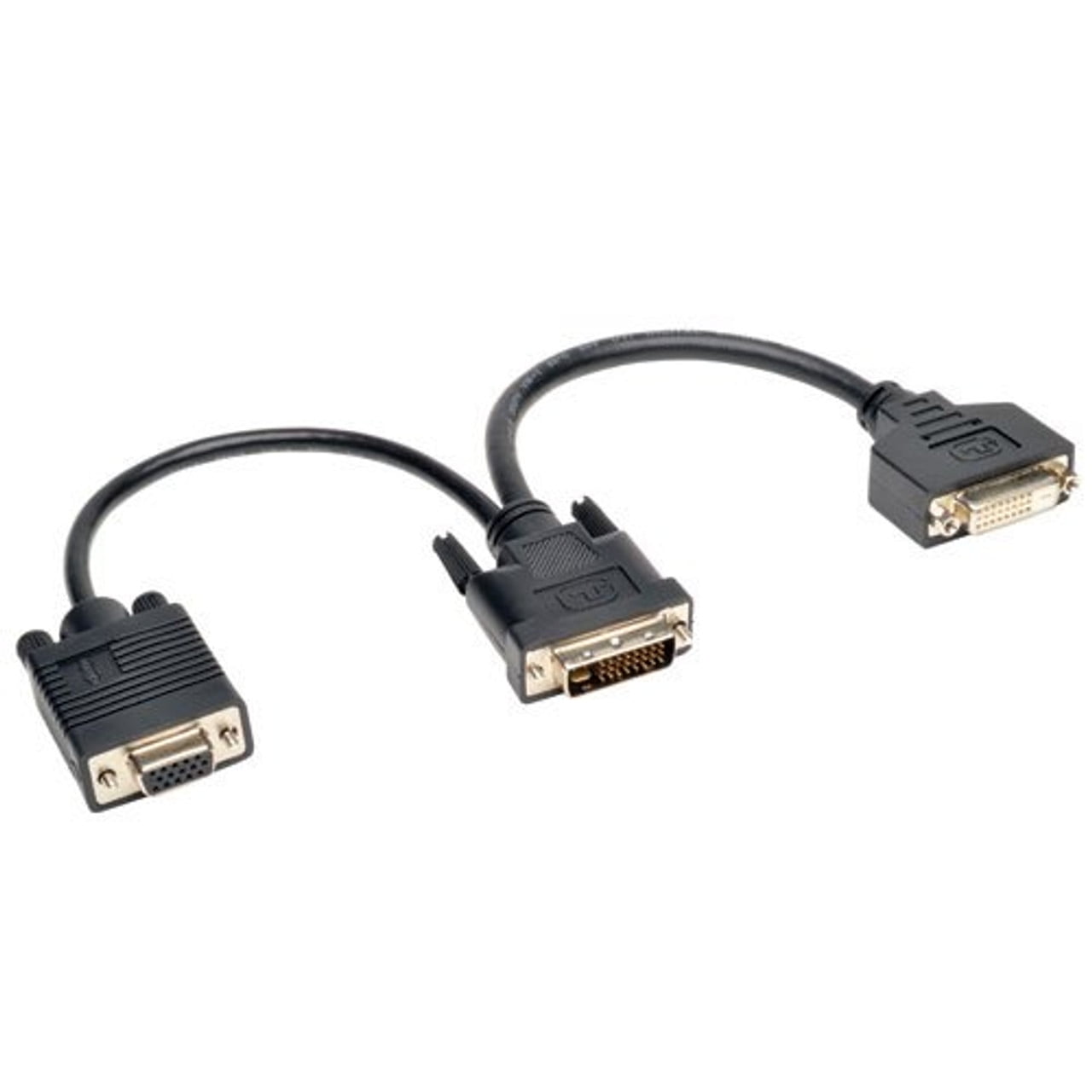 Tripp Lite 6-in. Dvi Y Splitter Cable [dvi-i M To Dvi-d F And Hd15 F ...