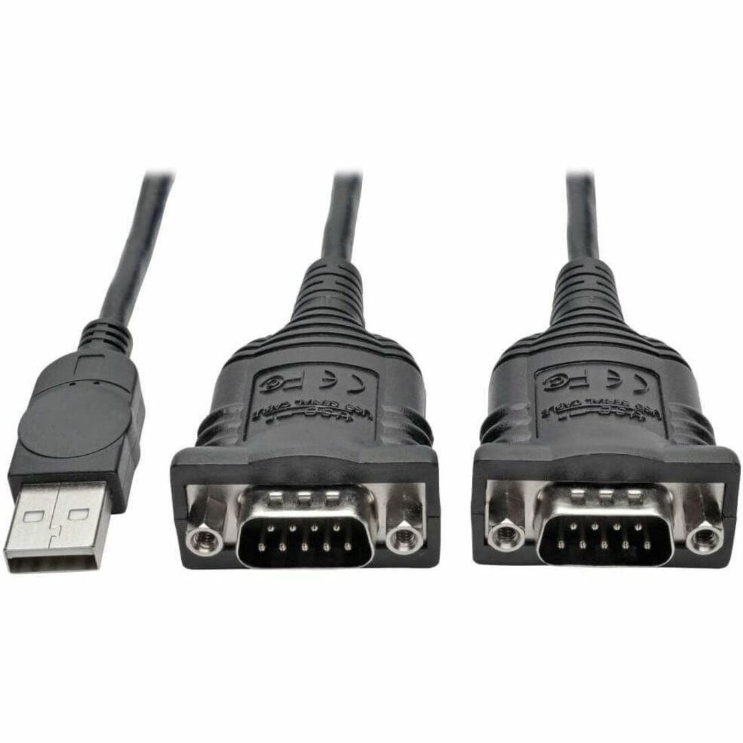 Tripp Lite 6ft 2-Port USB to DB9 Serial FTDI Adapter Cable with COM ...