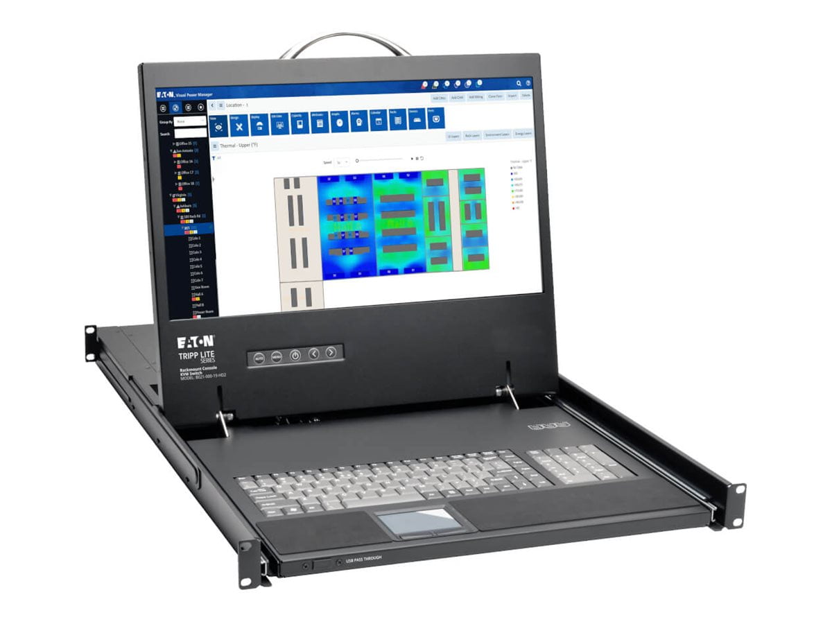 Tripp Lite 1U Rack-Mount Console with 19" 1080p LCD, DVI or VGA Video ...