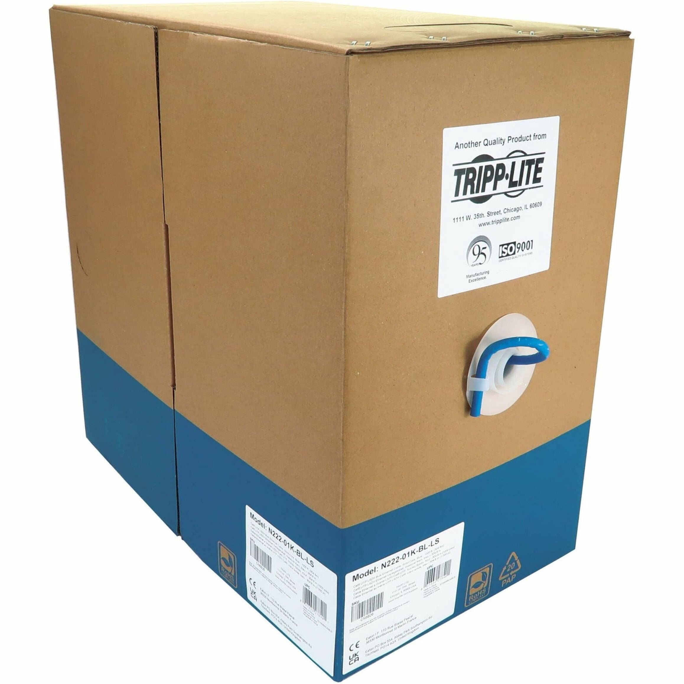 Tripp Lite Cat6 1G Solid Core UTP Bulk Ethernet Cable, LSZH, Blue, 1000 ...
