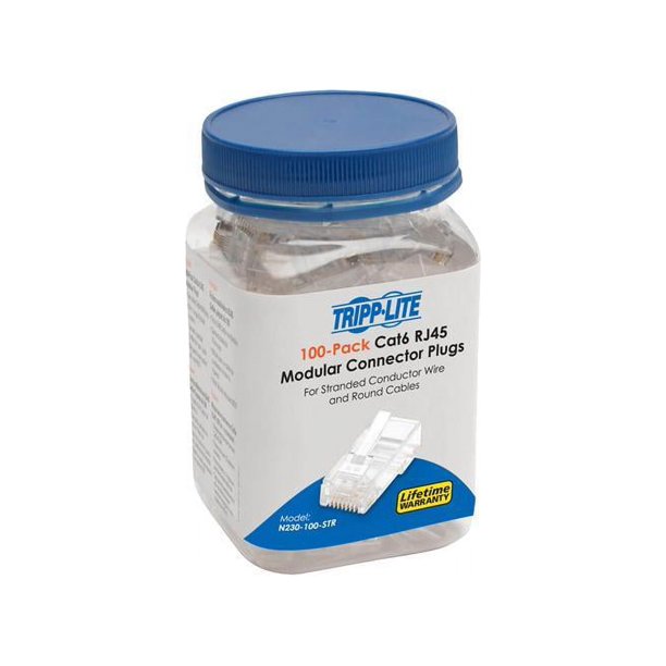 Tripp Lite Cat6 RJ45 Modular Plug for Round Stranded UTP Conductor 4 ...