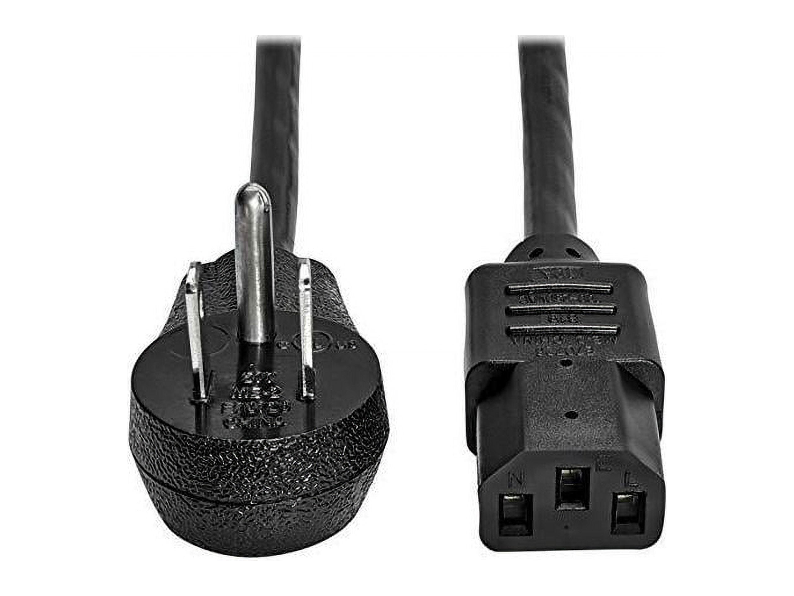Tripp Lite Computer Power Cord Right-Angle 5-15P to C13 15A 125V 14AWG ...