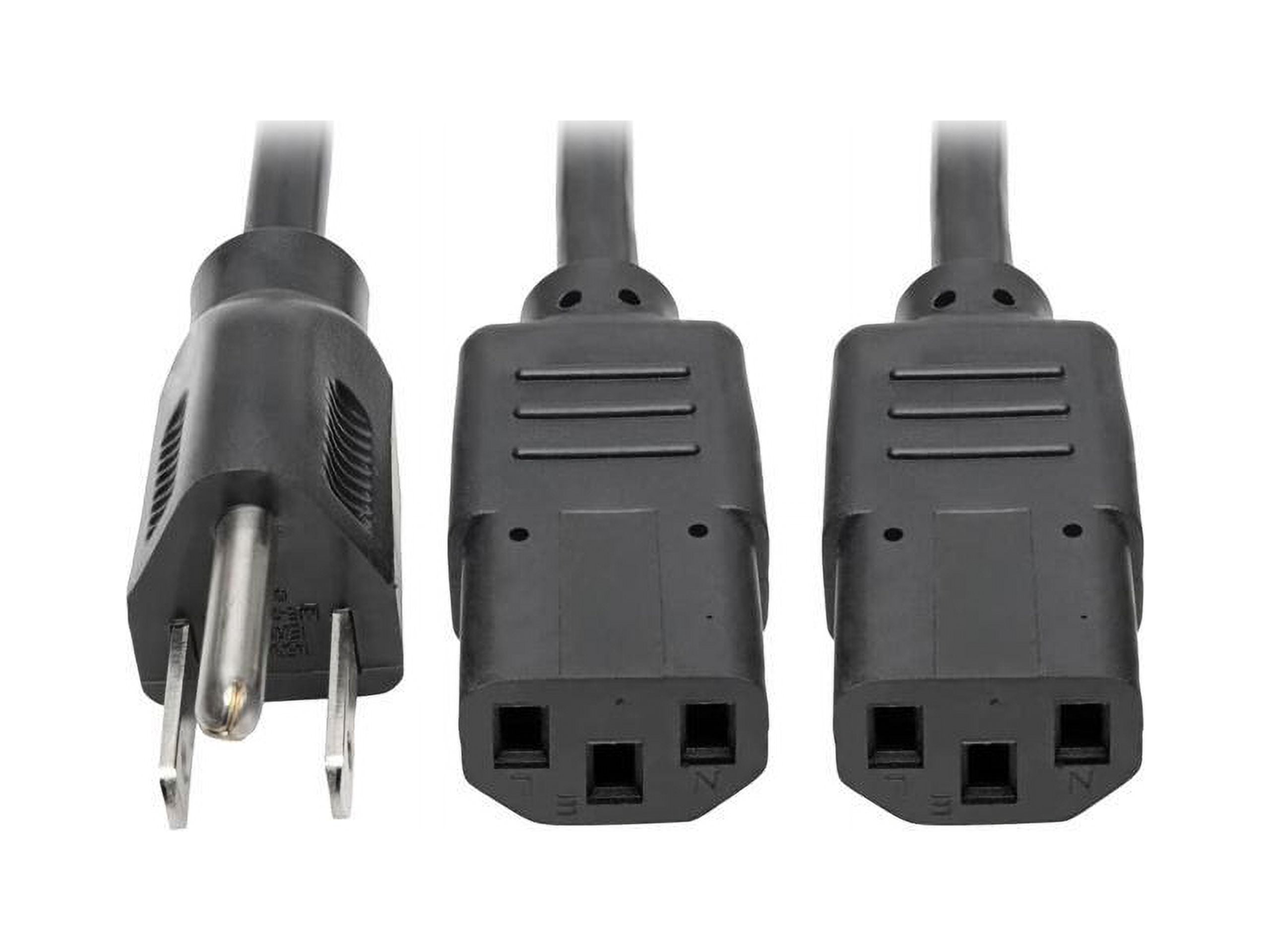 Tripp Lite Dual IEC Power Cord Splitter Cable 5-15P to 2x IEC-320 C13 ... Tripp Lite Dual IEC Power Cord Splitter Cable 5-15P to 2x IEC-320 C13 ...