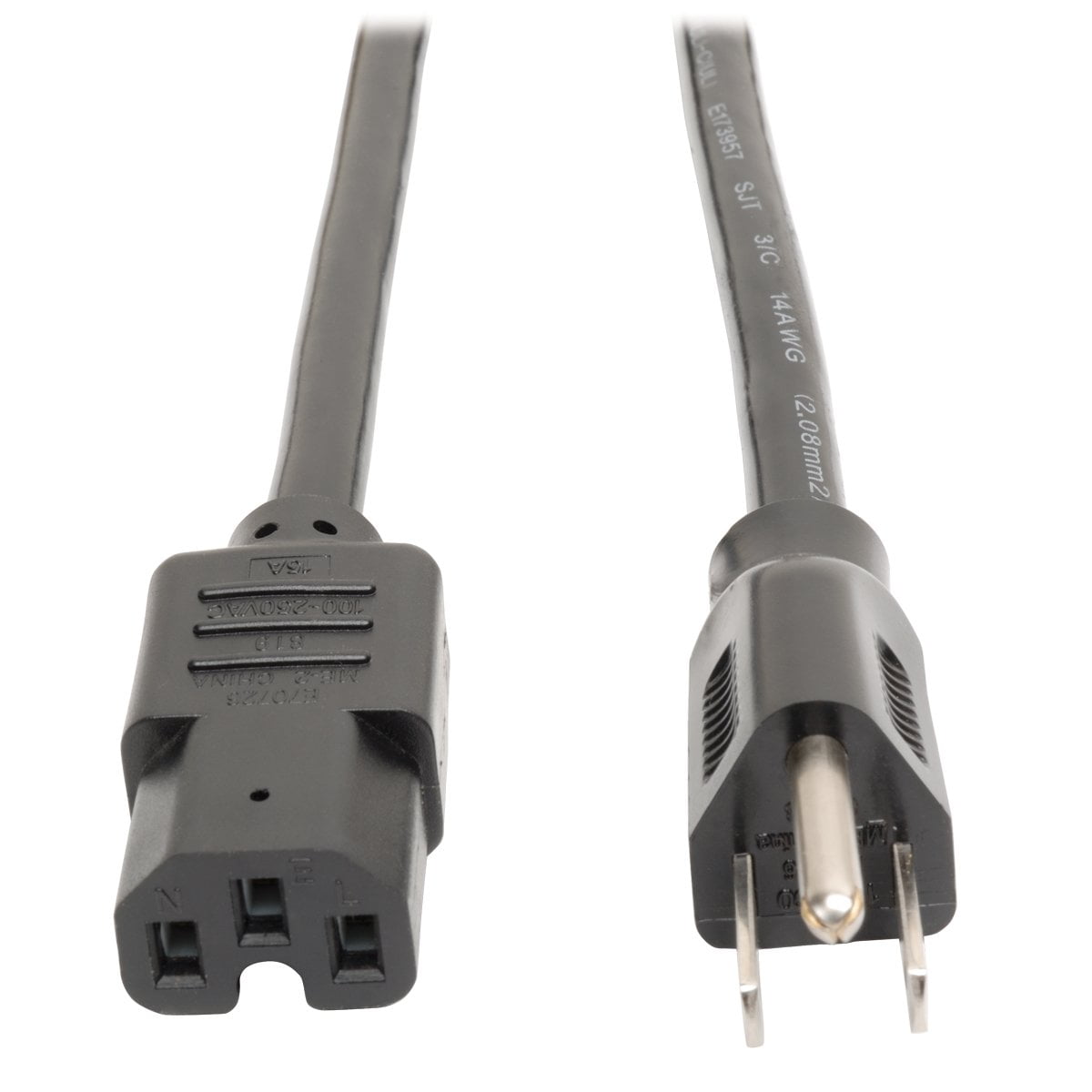 Tripp Lite Heavy Duty Power Cord, 15A, 14AWG (NEMA 5-15P to IEC-320-C15 ...