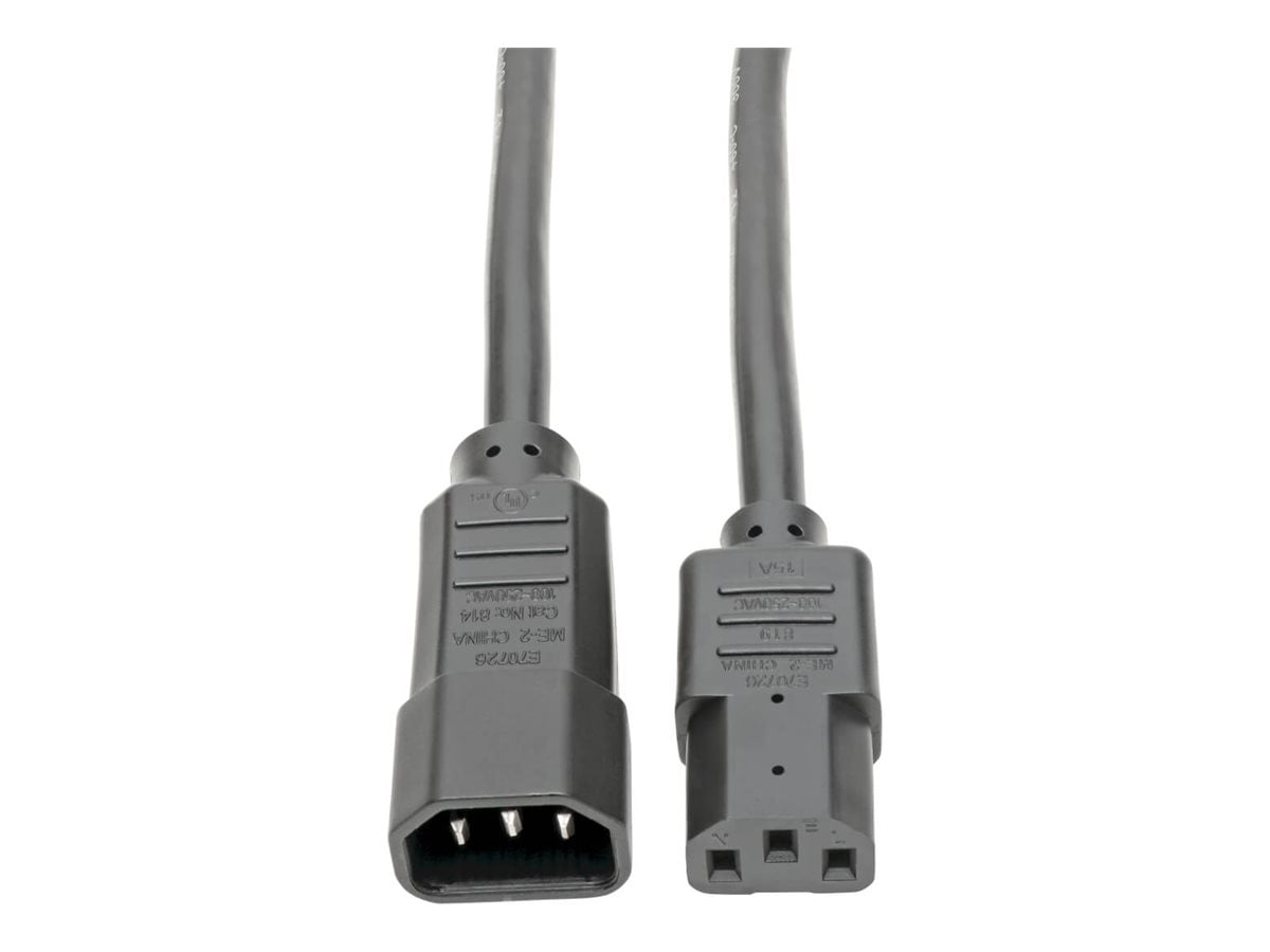 Tripp Lite 1ft Heavy-Duty Power Extension Cord (IEC-320-C14 to IEC-320 ...