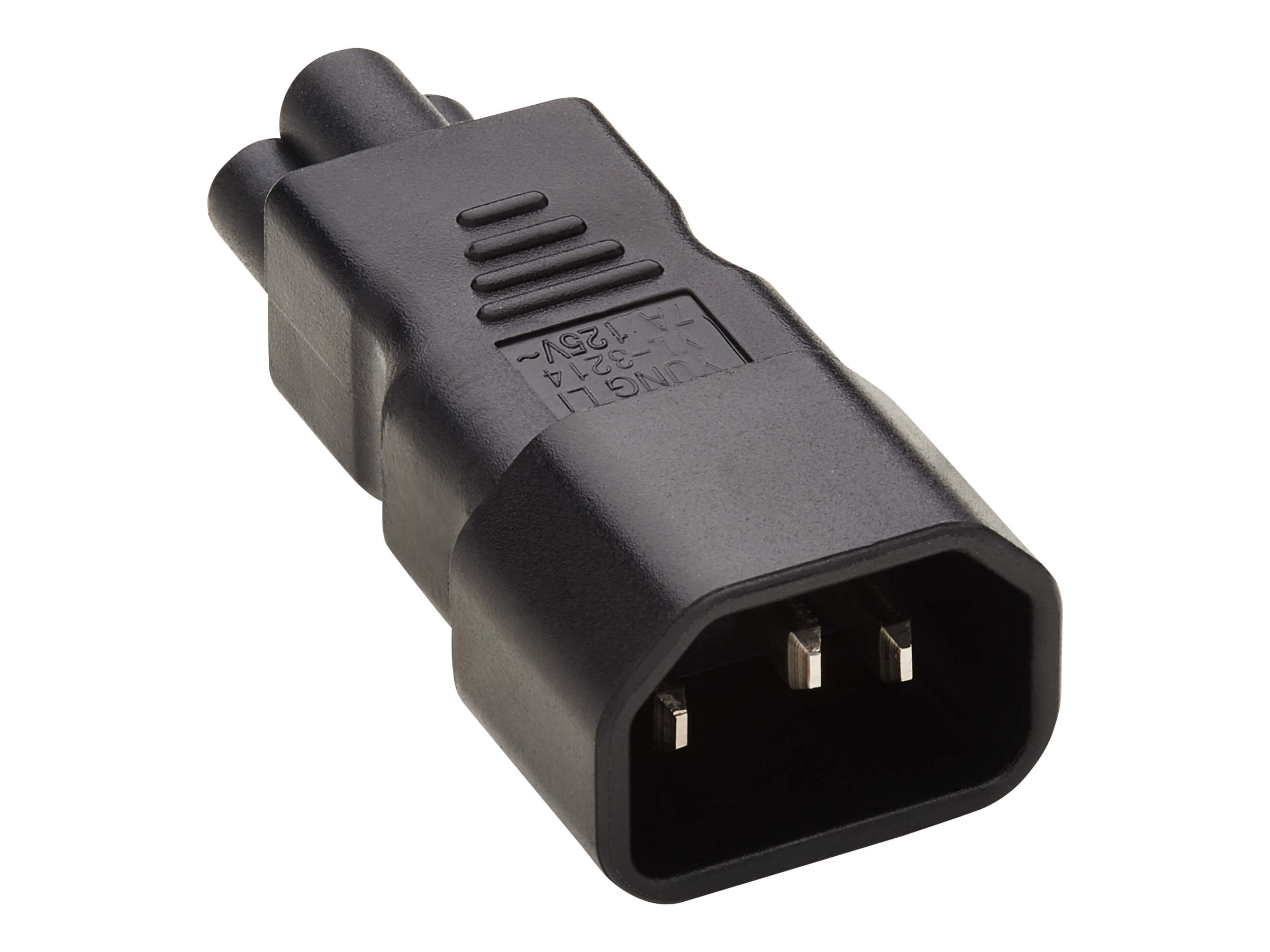 Tripp Lite IEC C14 to IEC C5 Power Cord Adapter - 7A, 125V, Black ...