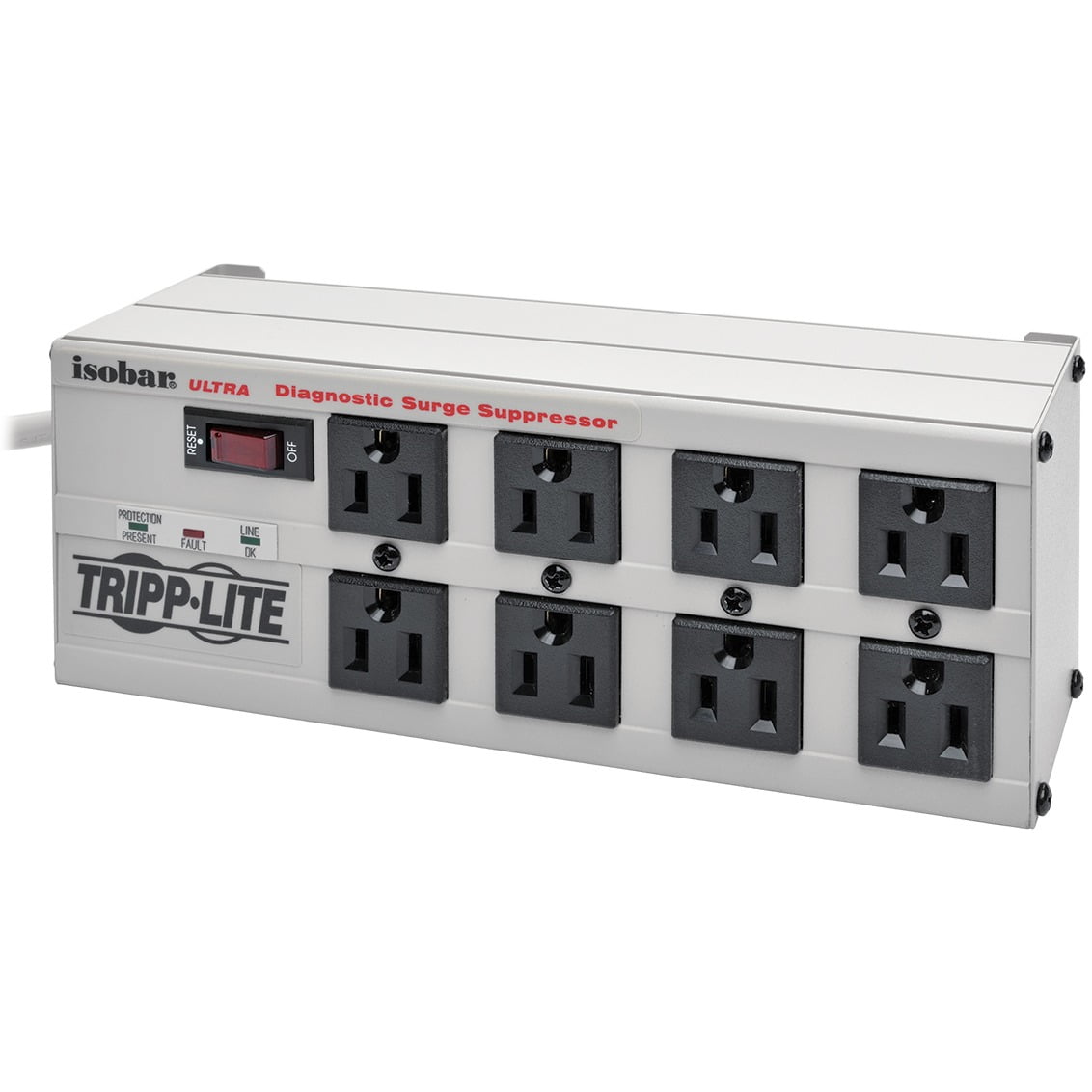 Tripp Lite Isobar Surge Protector Metal 8 Outlet 12' Cord 3840 Joules - Walmart Business Supplies