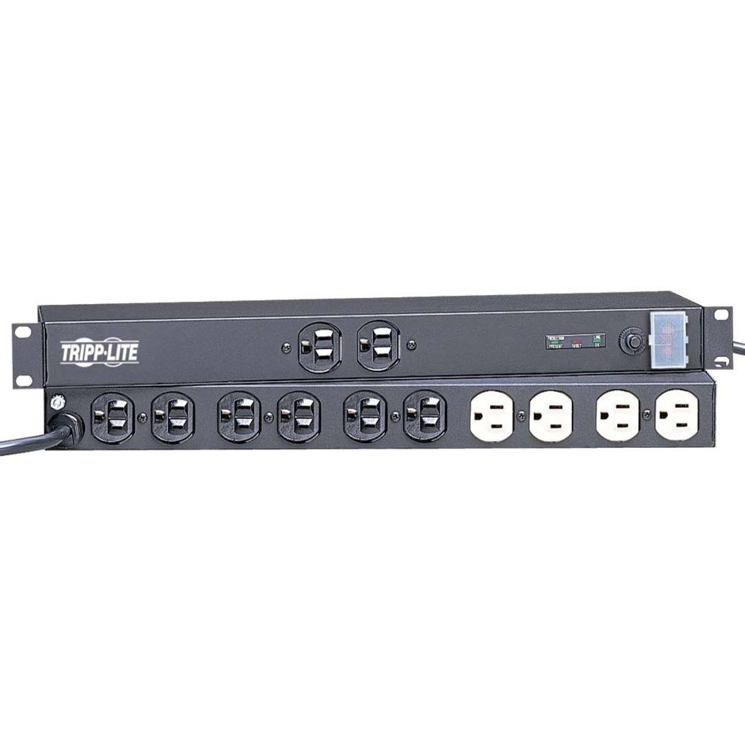 Tripp Lite Isobar Surge Protector Rackmount Metal 12 Outlet 15' Cord 1U ...