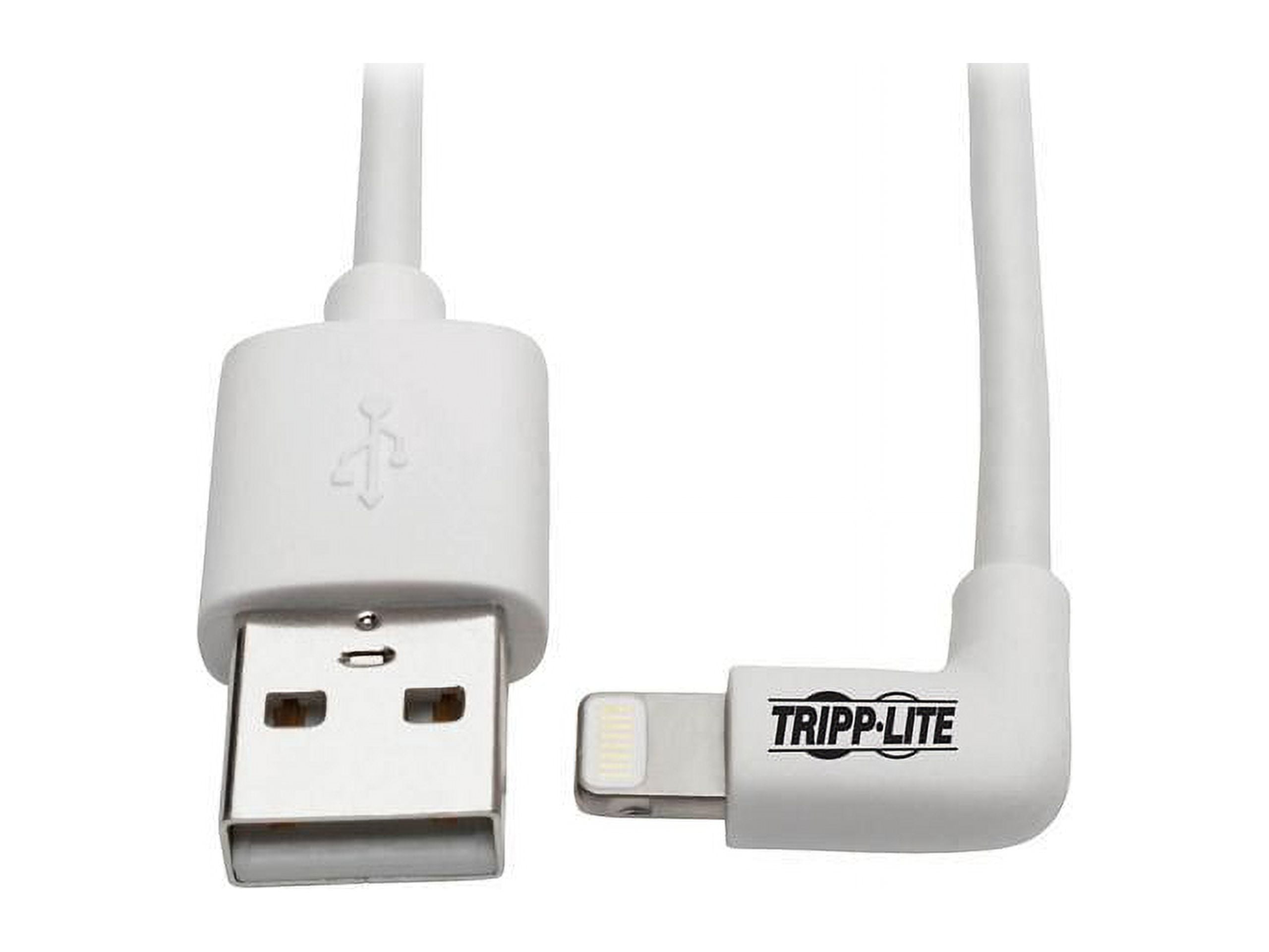 Tripp Lite Lightning to USB Sync Charge Right-Angle iPhone iPad White ...