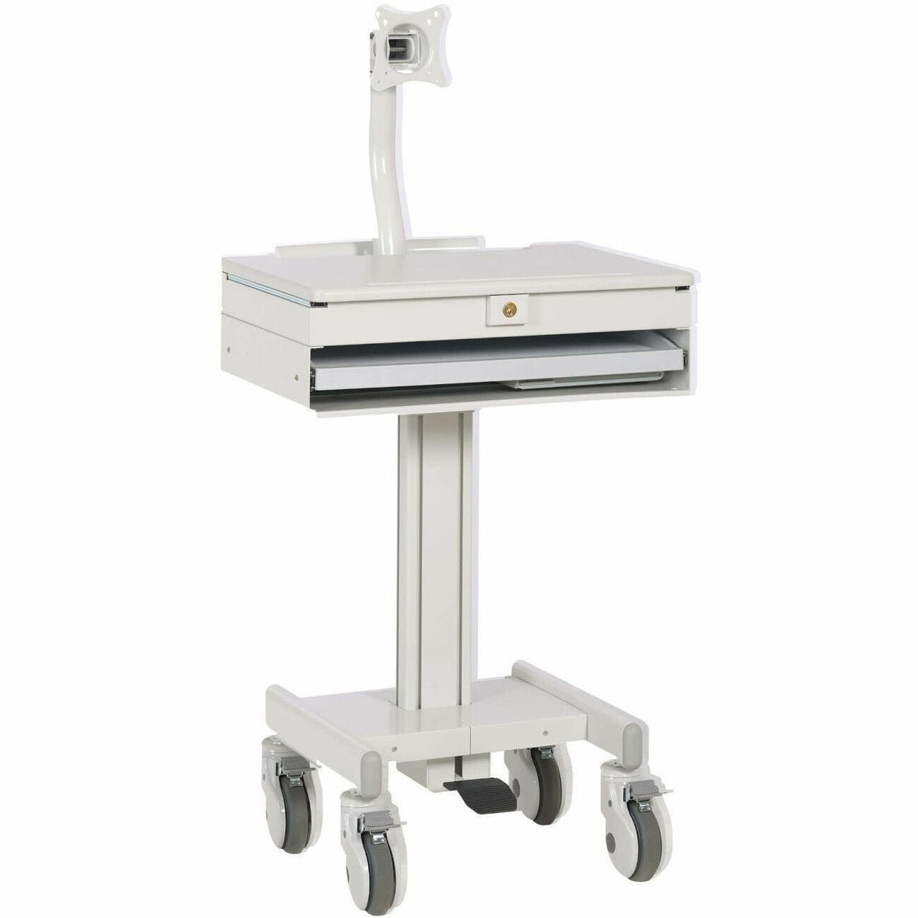 Tripp Lite Mobile Workstation with Monitor Arm, Casters, Locking Drawer ...